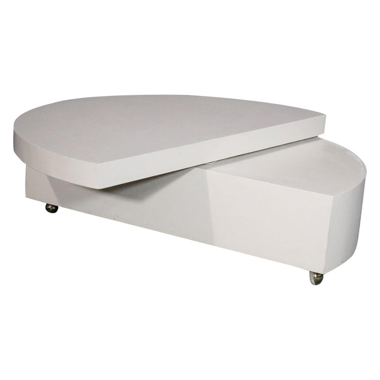 Karl Springer Style Canvase Wrapped Articulating Coffee Table For Sale ...