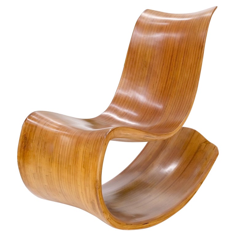 Unusual Cradle Shape Seat One Piece of S Curve Molded Wood Rocking ...