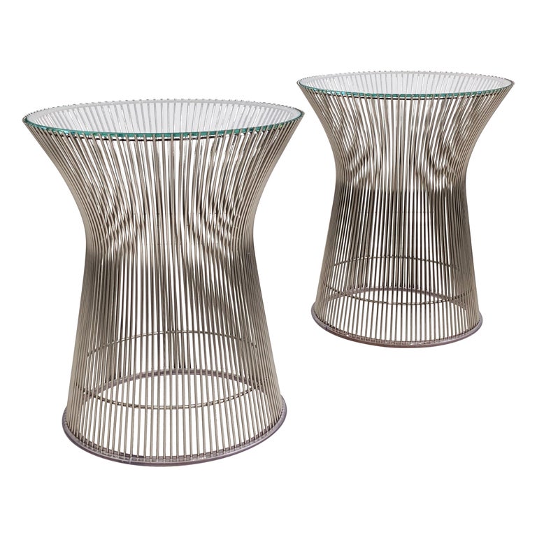 Set of Two "Platner Side Table" by Designer Warren Platner for Knoll at ...