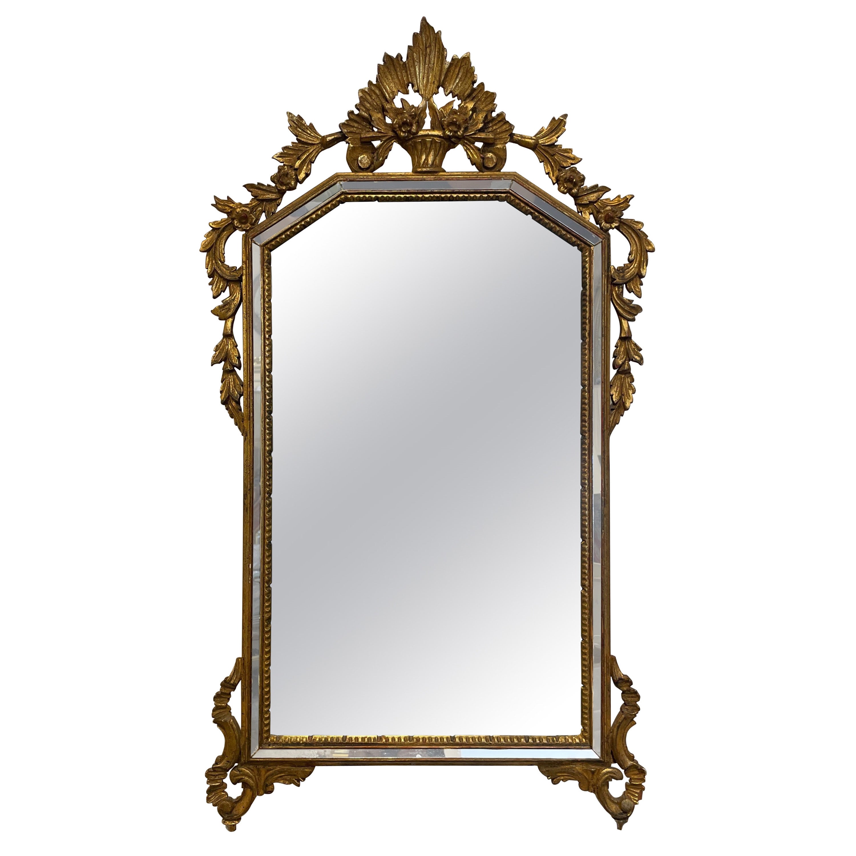 Carved and Gilded Italian Mirror at 1stDibs
