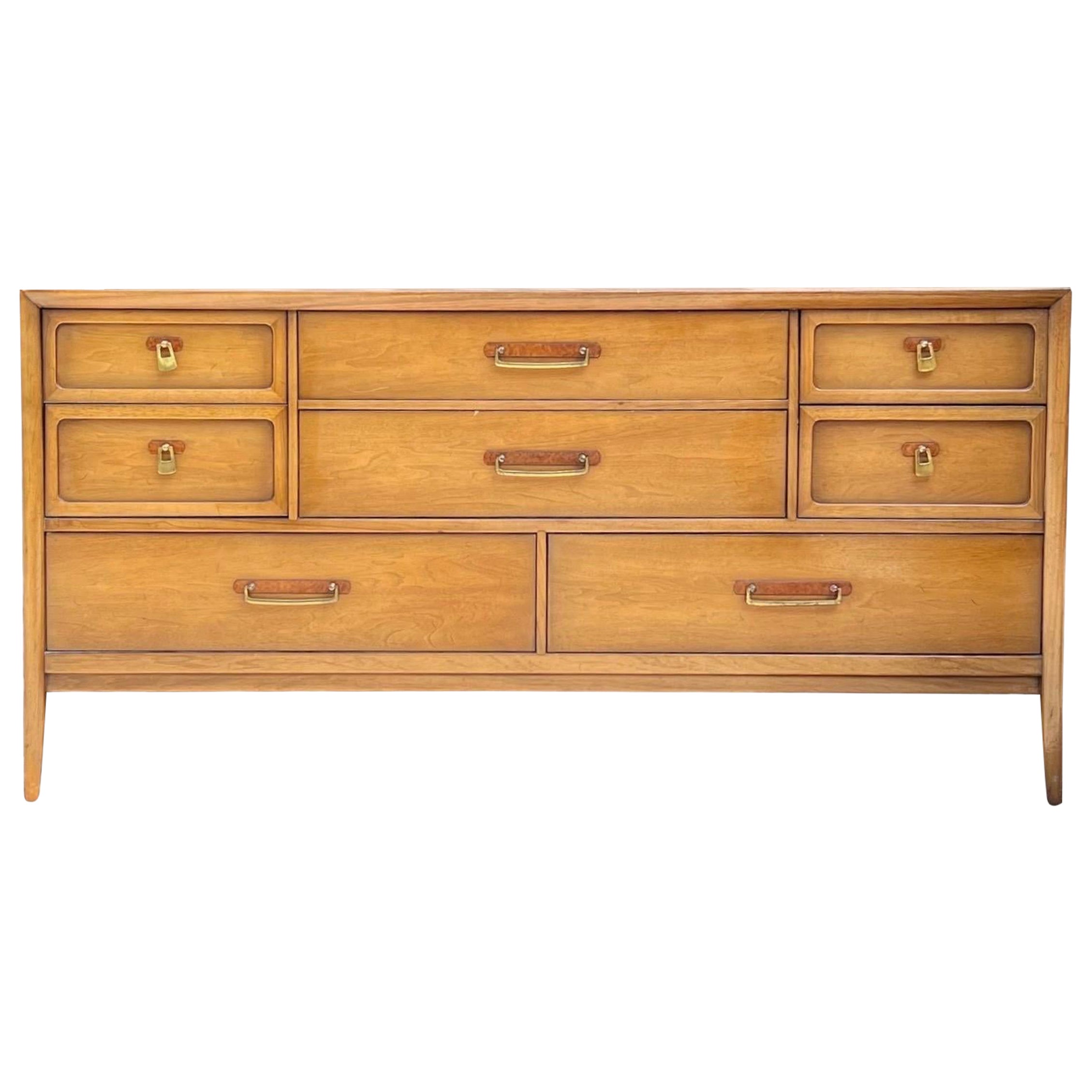 Vintage Drexel Solid Pecan MCM 7 Drawers Dresser Designed by James ...
