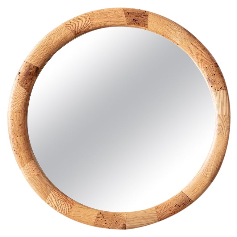 STACKED Oak Round Mirror, by Richard Haining, Oak Available Now or ...