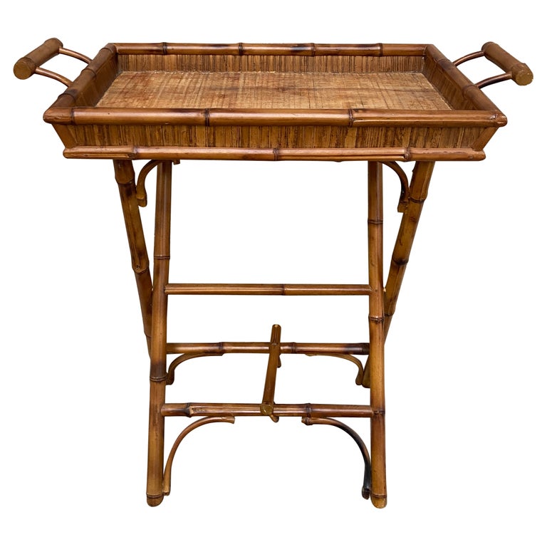 Mid-Century Modern Italian Bamboo Folding Tray Table, 1970s For Sale at ...