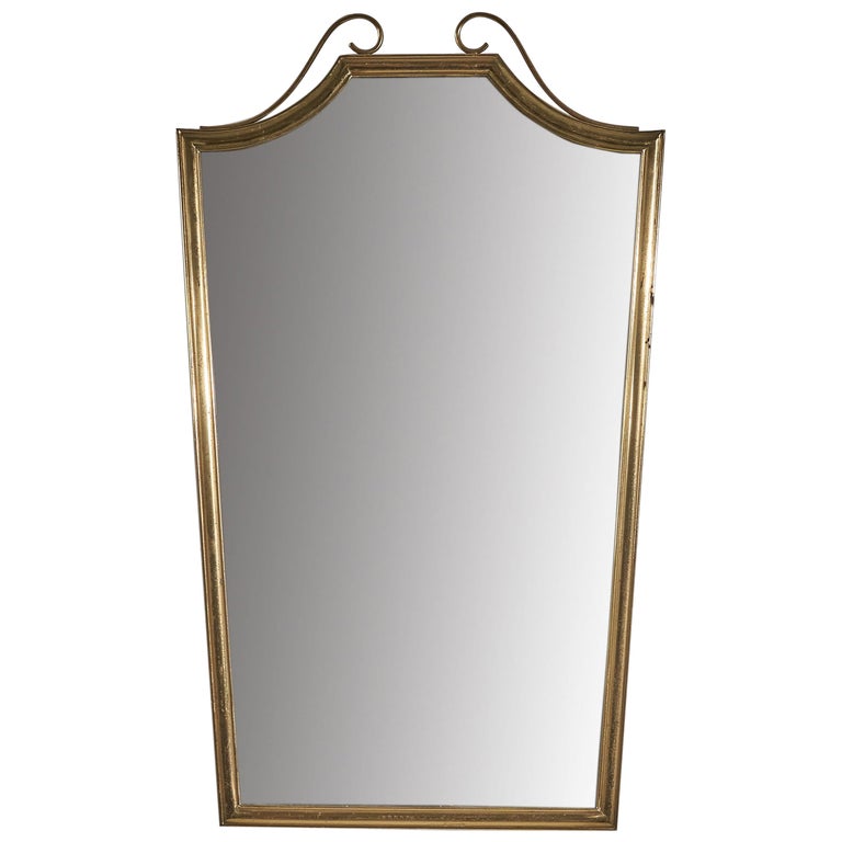 Designer italien, miroir mural, laiton, verre miroir, Italie, vers les ...