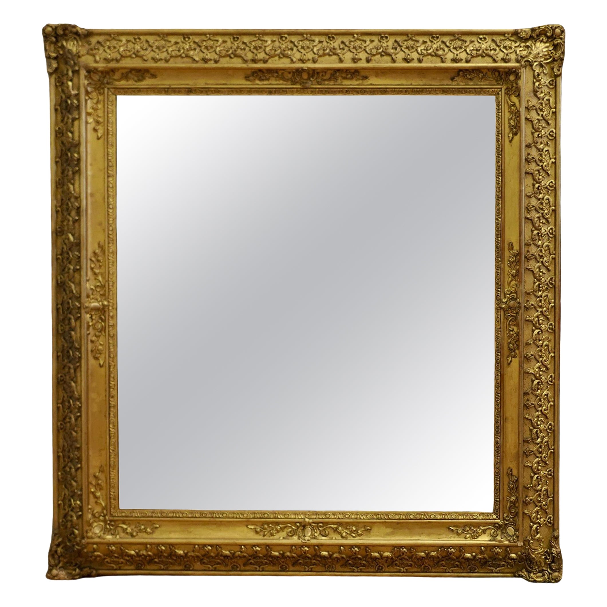 Lovely Square Gilt Rococo Wall Mirror at 1stDibs