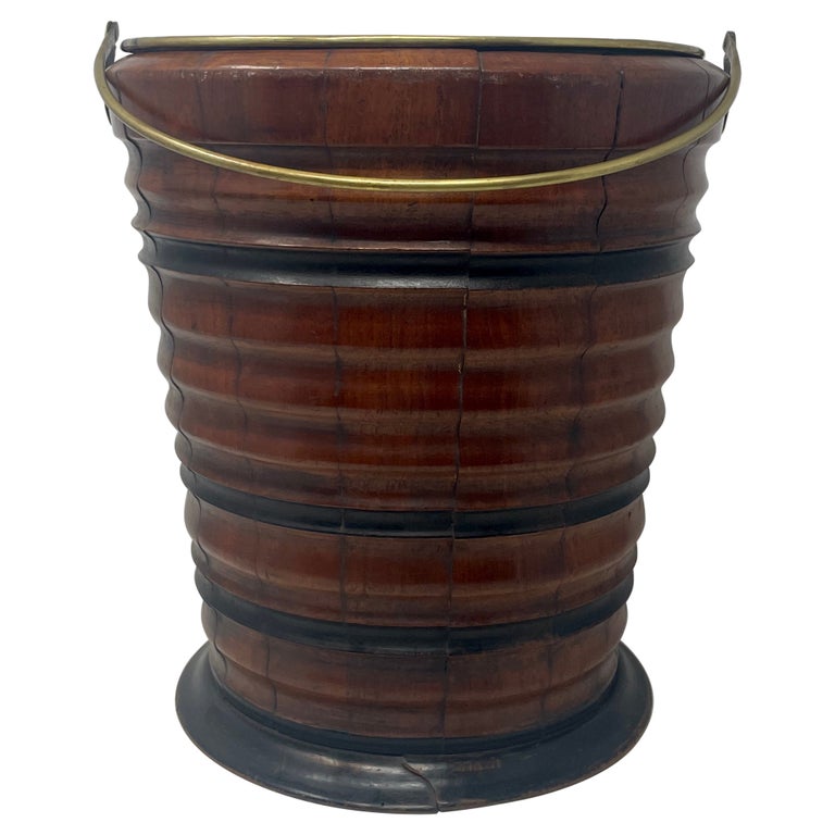 Antique English Victorian Mahogany Peat Bucket with Brass Liner, Circa ...