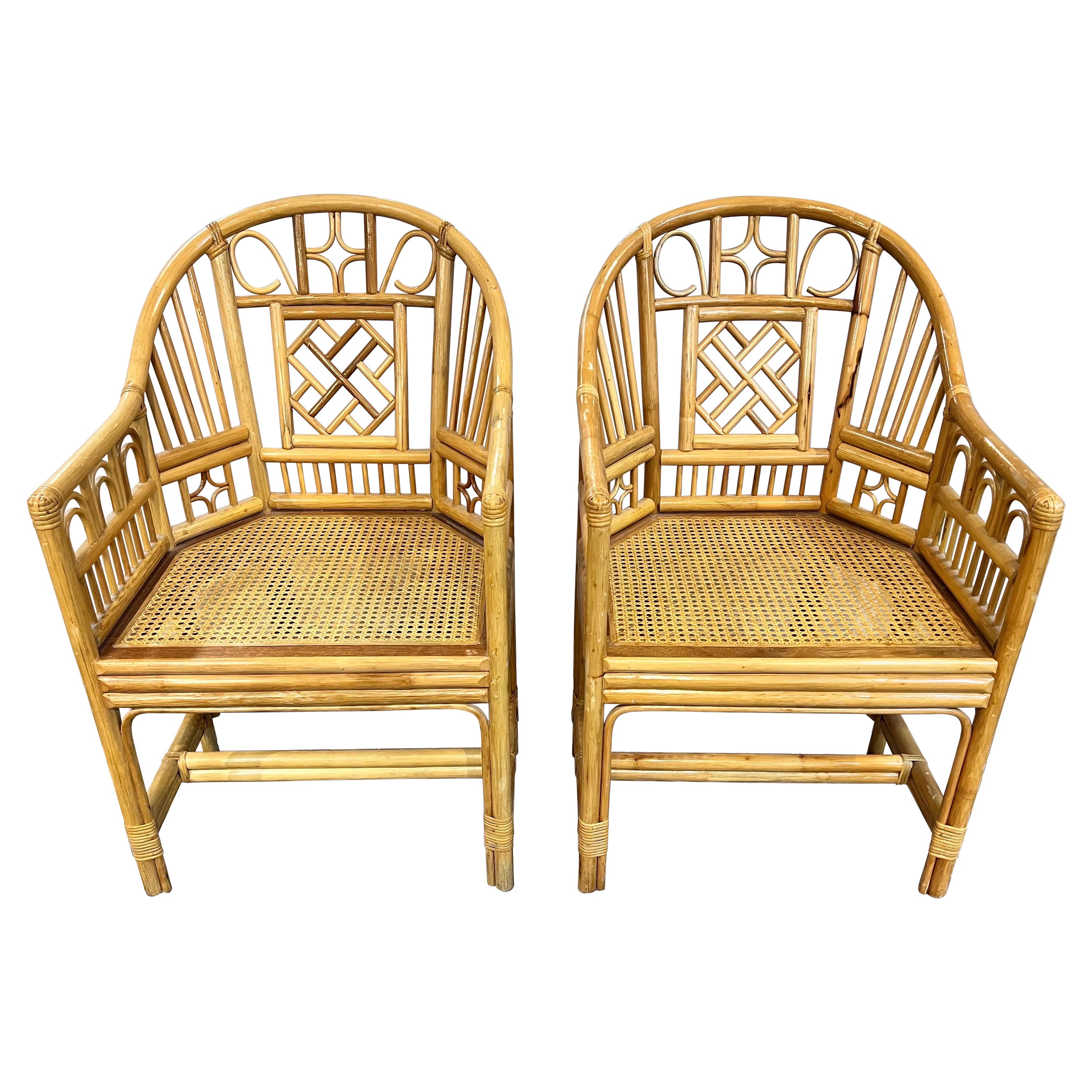 Scandinavian Modern Pair Bamboo and Rattan Safari Chairs at 1stDibs