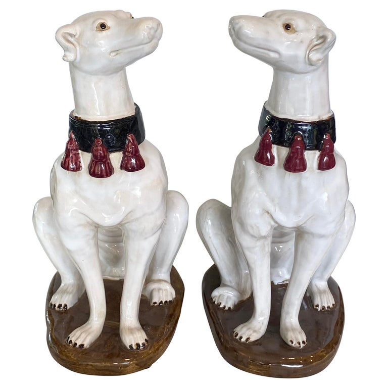 Whimsical Pair of Whippets For Sale at 1stDibs