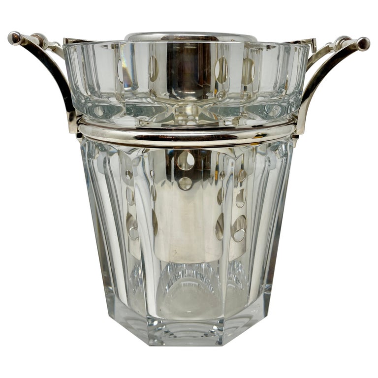 Estate French Art Deco Baccarat Signed Crystal and Silver Champagne ...