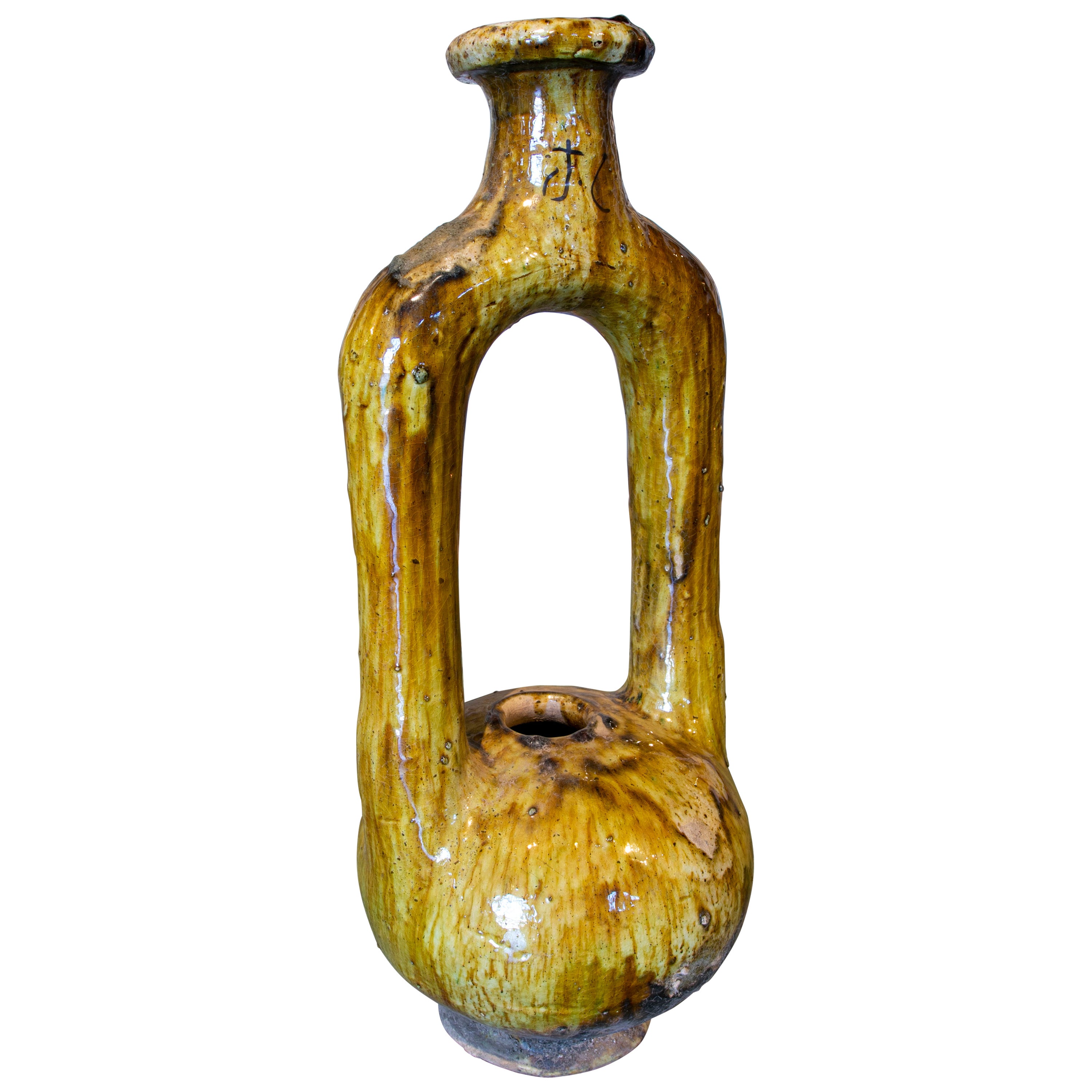 Contemporary Ceramic Decorative Bottle Corteccia Texture Green For Sale ...