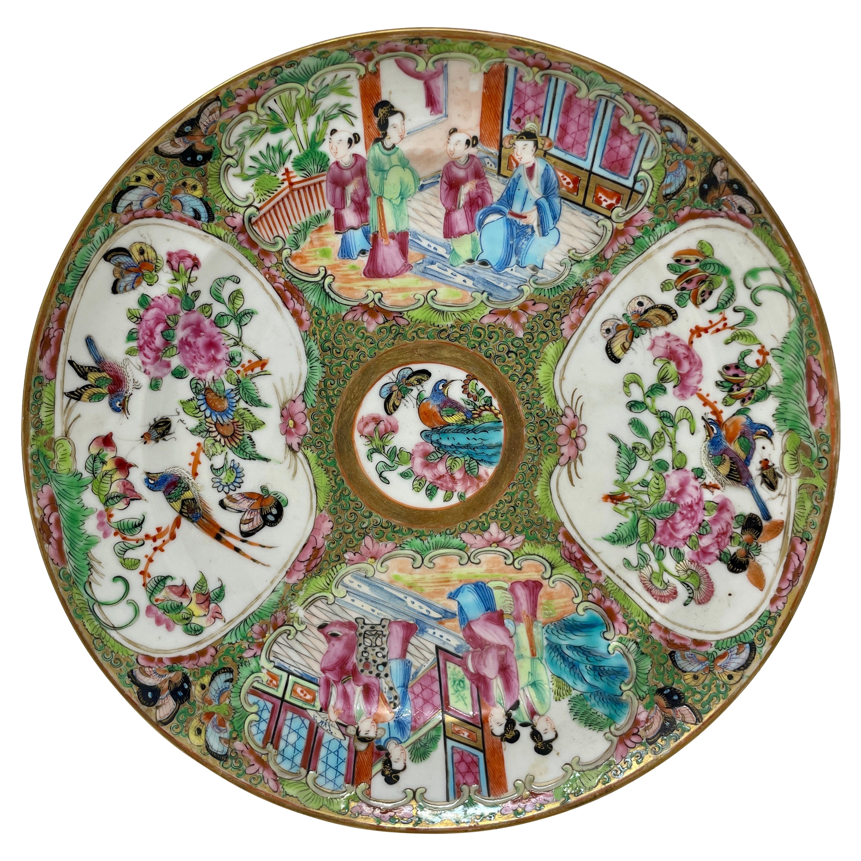 Antique Chinese Rose Medallion Porcelain Plates Set of Four at 1stDibs ...