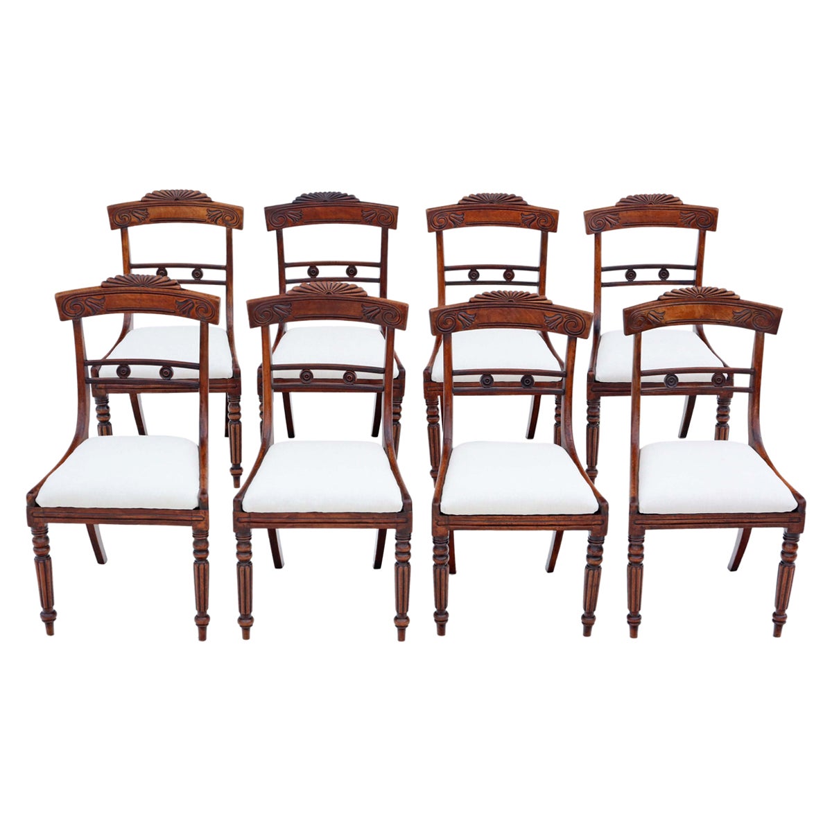 Set of 4 Antique Regency Quality Mahogany Dining Chairs For Sale at 1stDibs