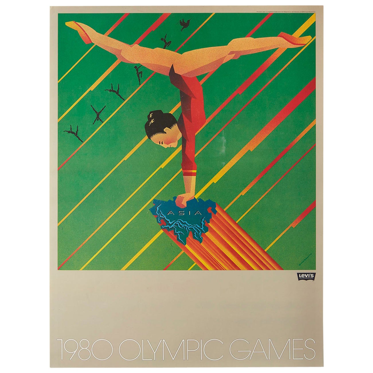 Original Vintage Sport Moscow Summer Olympic Games Poster Russia 1980 ...