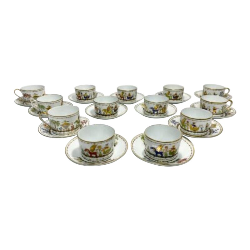 Set of 13 Tiffany Le Tallec Private Stock Porcelain Tea Cups in Cirque ...