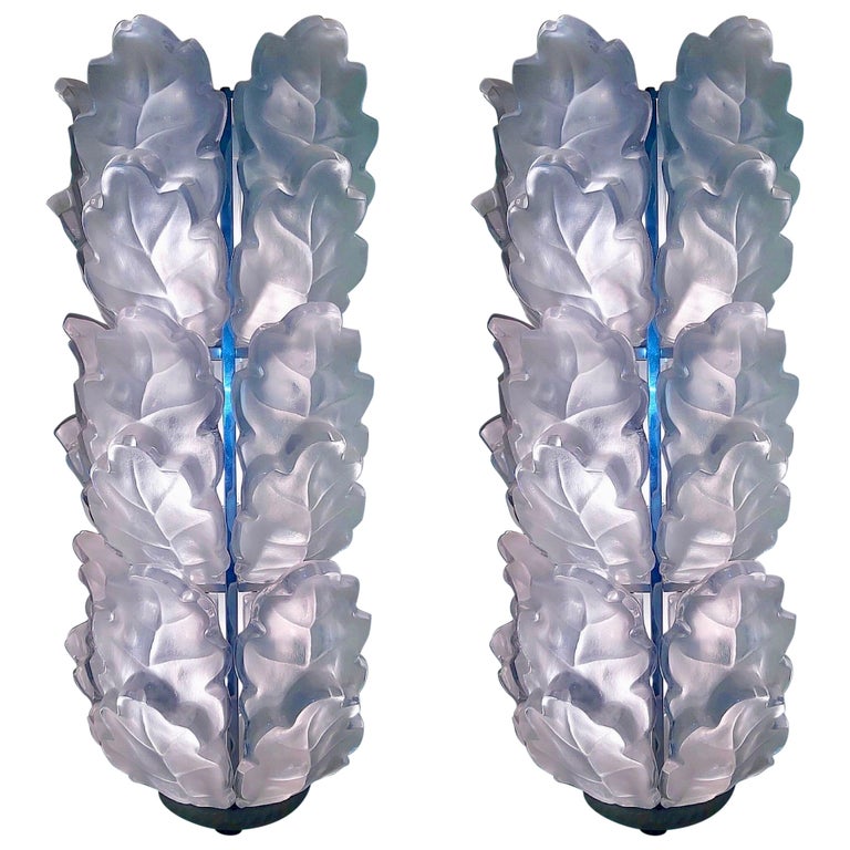 Lalique Wall Lighting Model Chêne! 3 Level Chrome, France, 2000 For ...