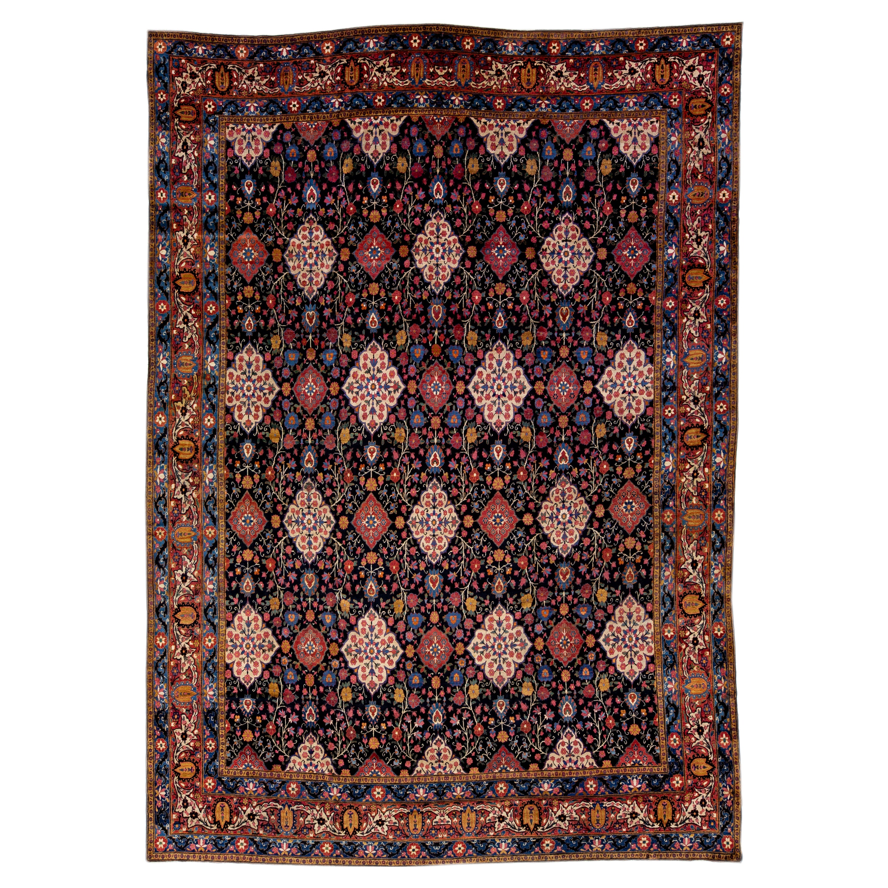 Antique Persian Kerman Rug with Red Field and Floral Patterns For Sale ...