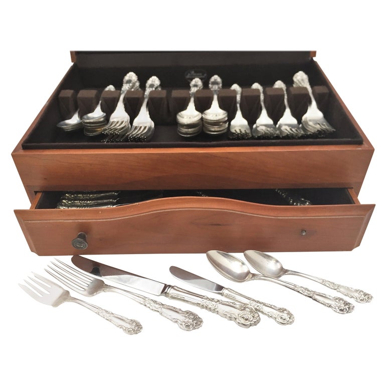 Reed and Barton Sterling Silver 92-Piece Cutlery Set French Renaissance ...