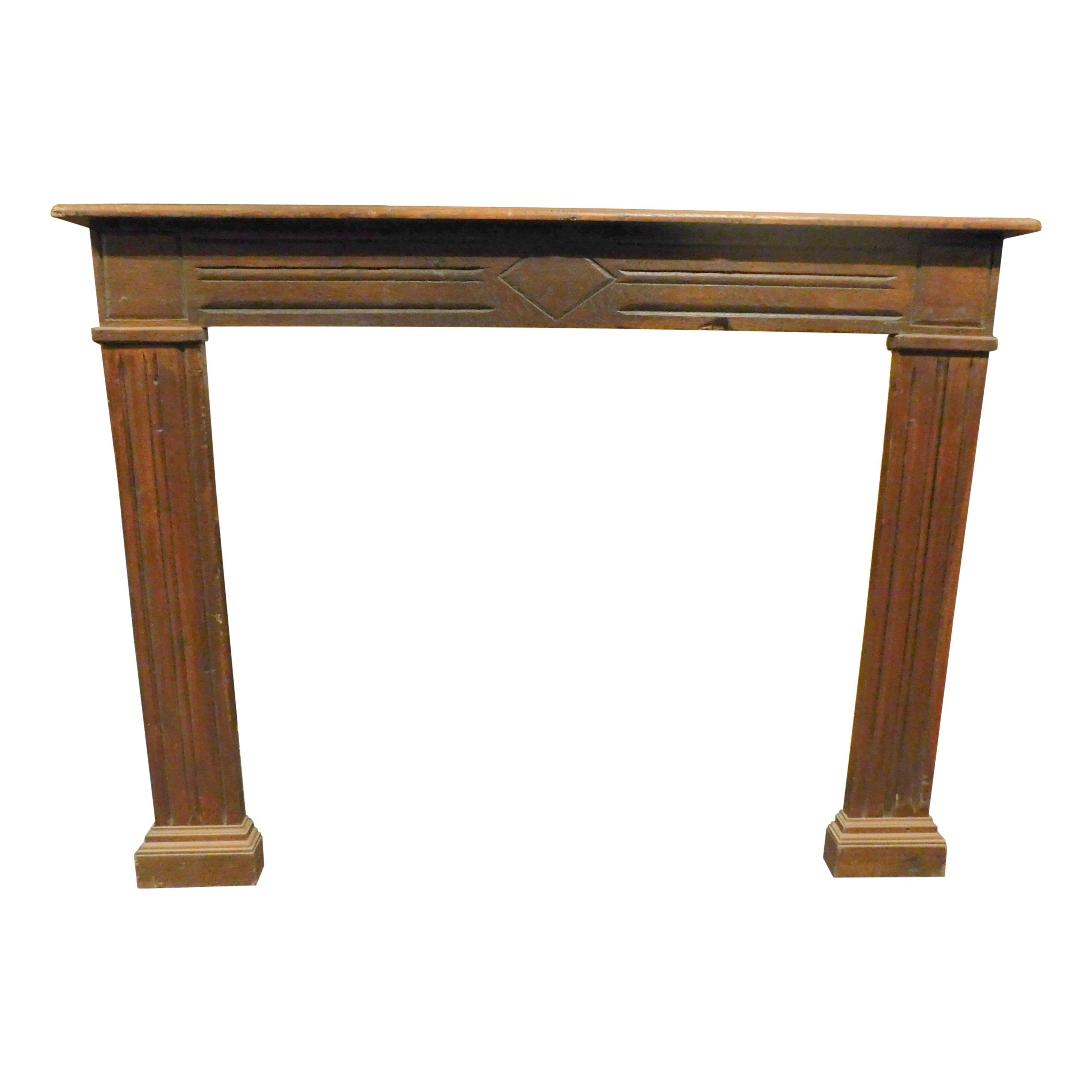 19th C. French Carved Wood Fireplace Mantel at 1stDibs