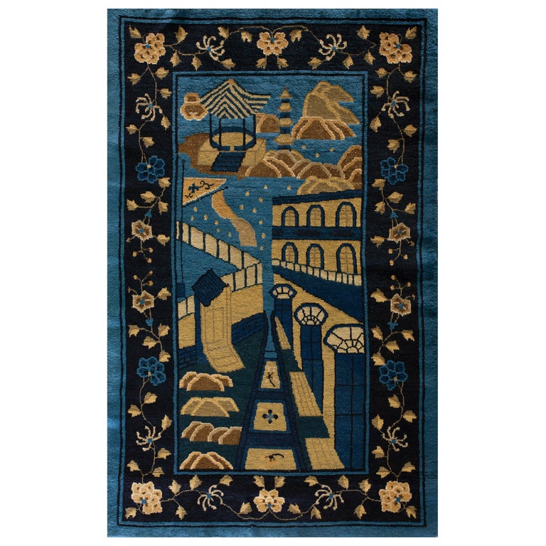 Antique Chinese Peking Rug 3' 0'' x 4' 9'' For Sale at 1stDibs