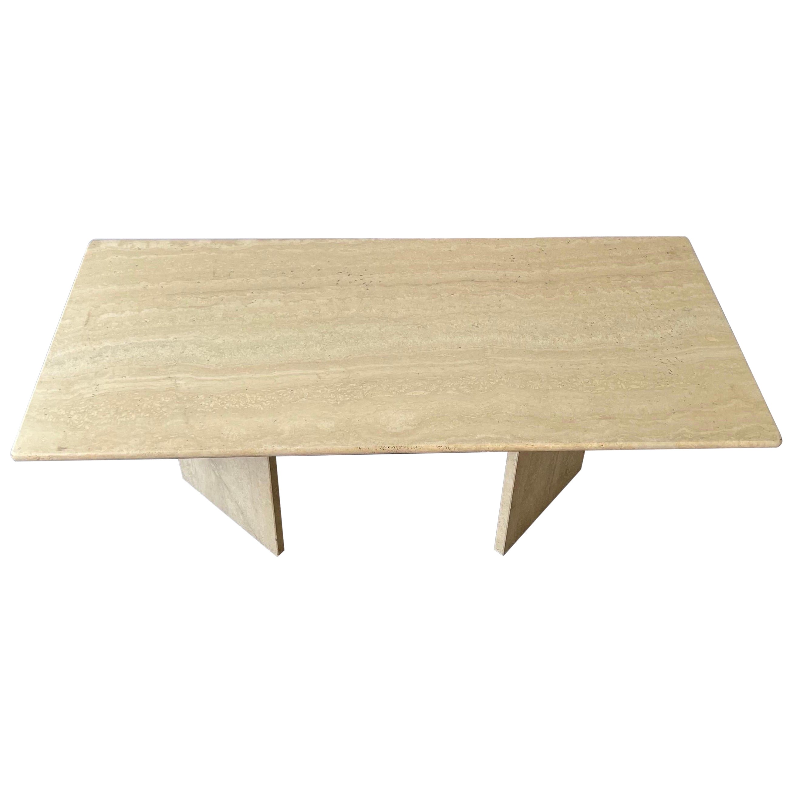 Rectangular Coffee Table in Travertine For Sale at 1stDibs