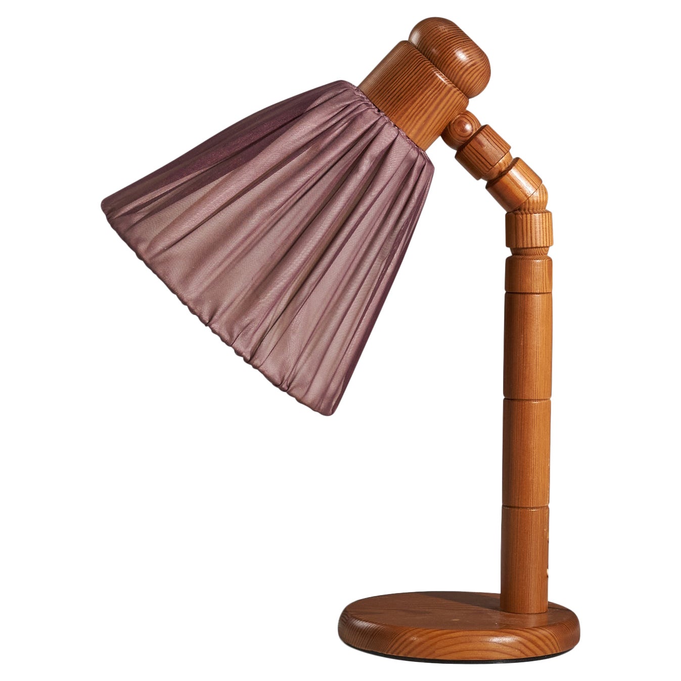 Swedish Designer, Table Lamp, Pine, Fabric, Sweden, 1973 For Sale at ...