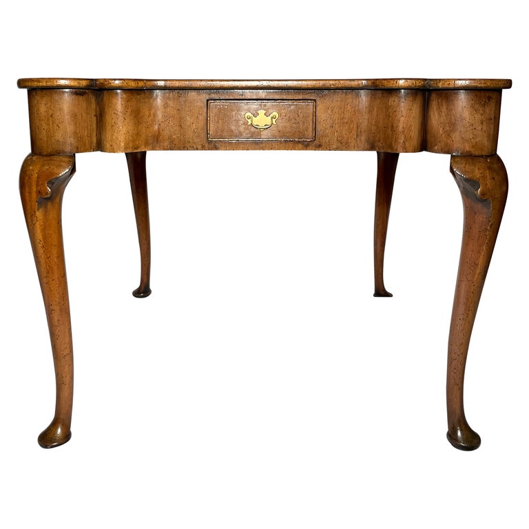 Hand-Made English Mahogany Queen Anne Card Table with Leather Top For ...