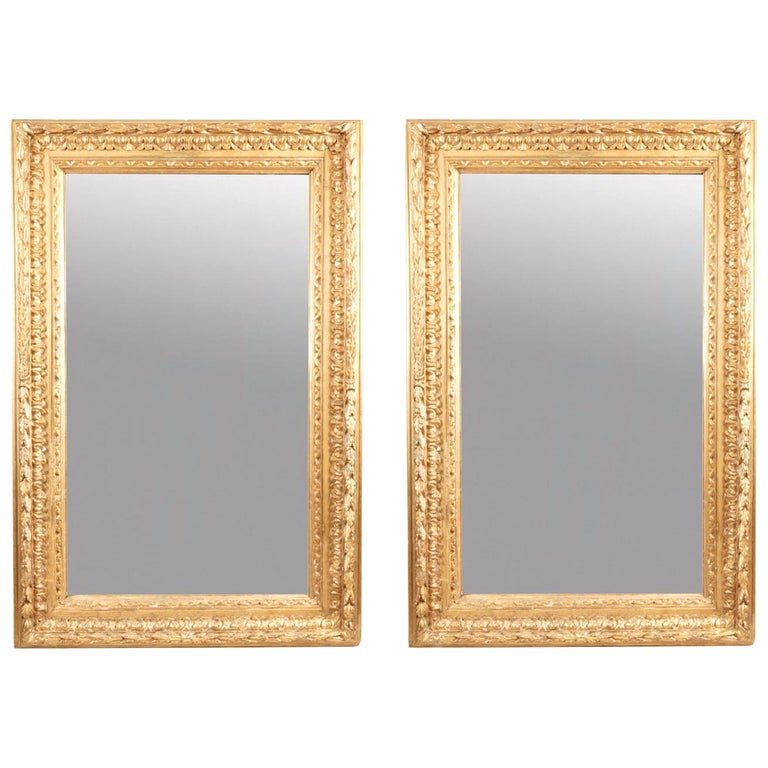 Early 19th Century Pair of Rectangular Gilt Overmantles For Sale at 1stDibs