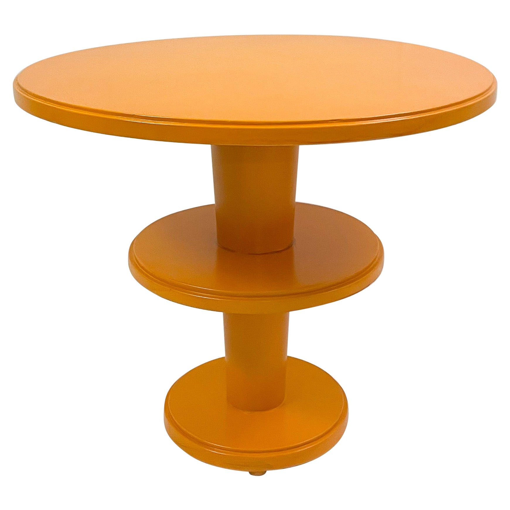 1960s Burnt Orange Lacquered Architectural Side Tables at 1stDibs