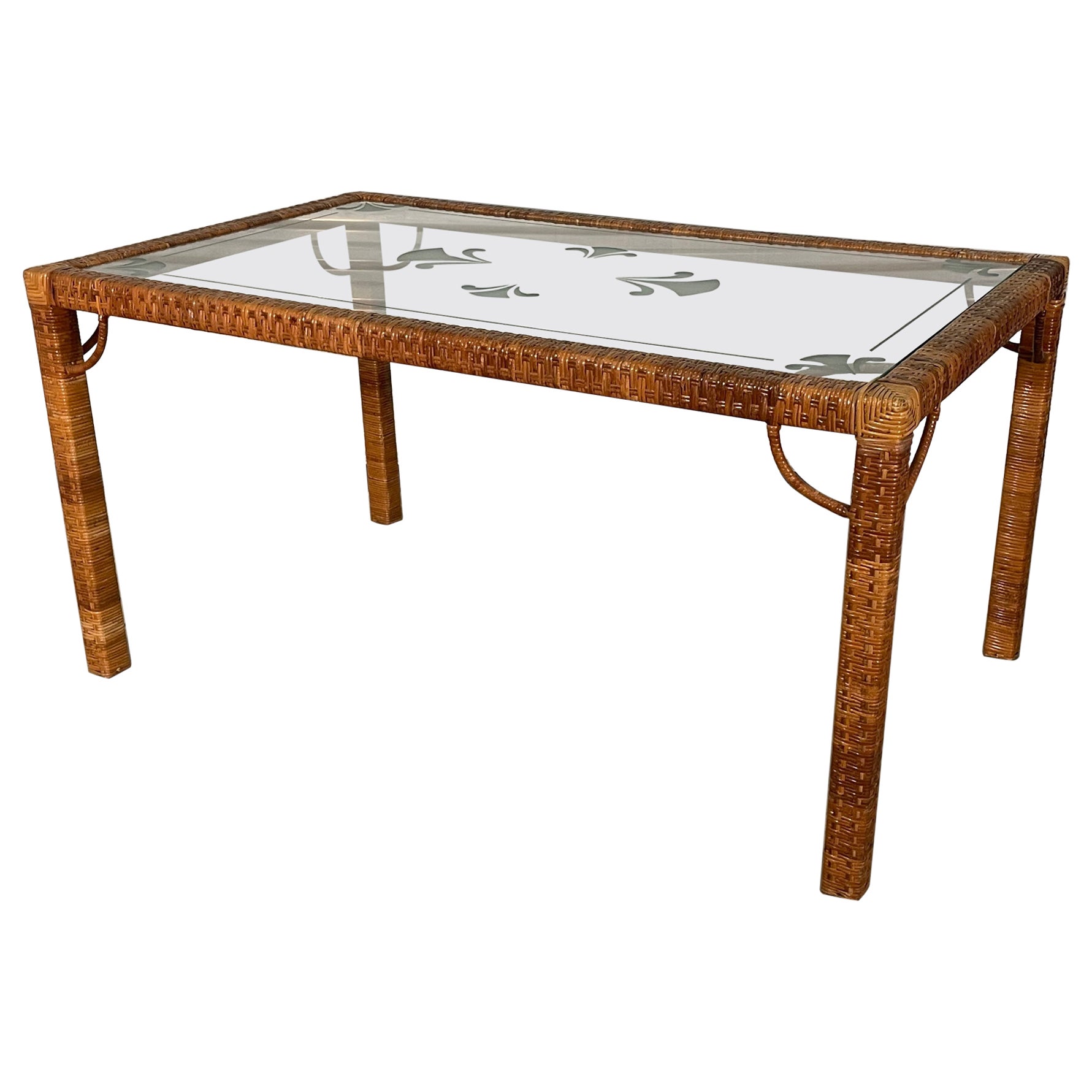 Vintage Boho Tin Wrapped Table For Sale at 1stDibs