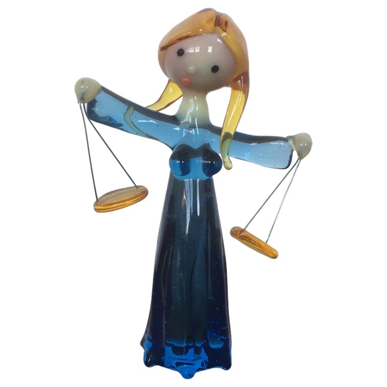 Original Hand Made Glass Sculpture, Signs of the Zodiac / Libra, 1960 ...