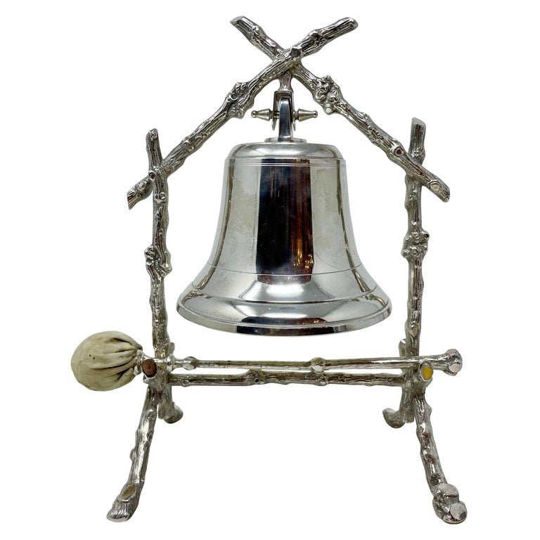 Antique English Sheffield Silver-Plated Dinner Bell with Striker Circa ...