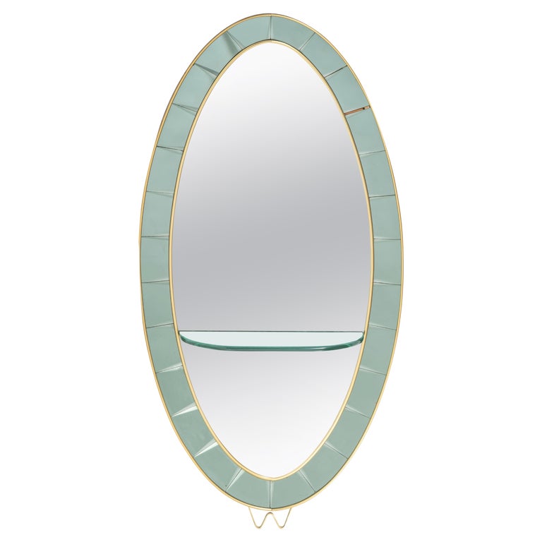 Cristal Arte Mirror - Standing Oval, Colored Beveled Glass Frame w ...