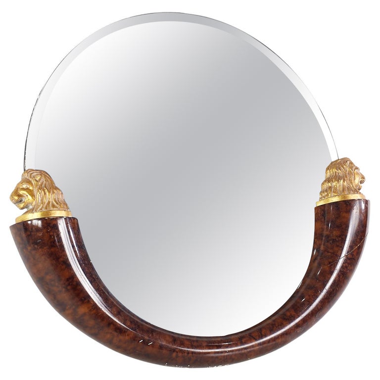 Mid Century Lion Head Mirror For Sale at 1stDibs