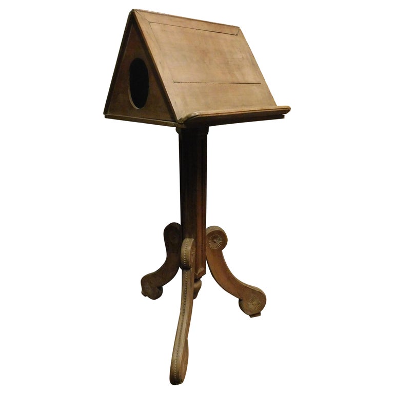 Antique Walnut Lectern, 19th Century Rome 'Italy' For Sale at 1stDibs
