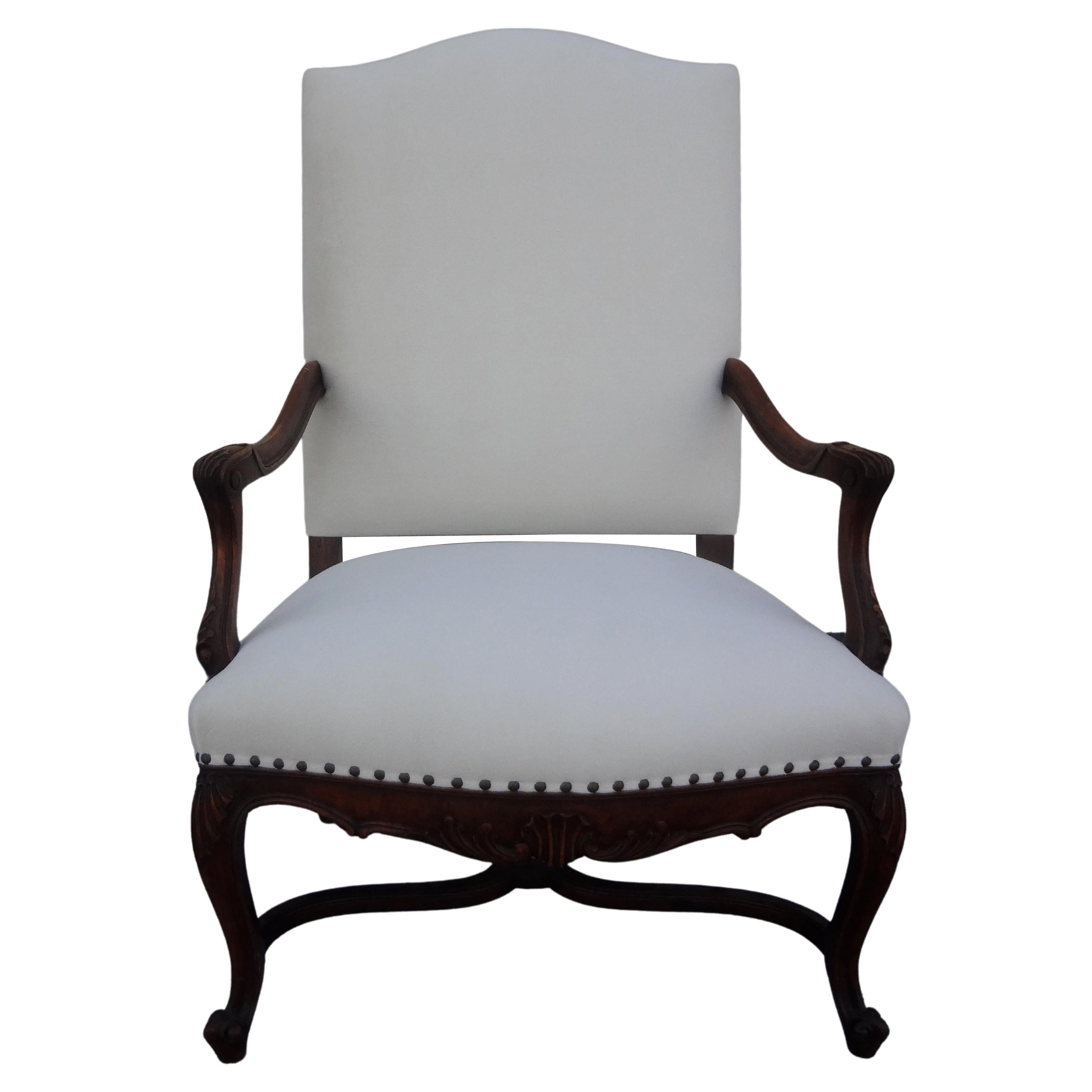 18th-19th Century French Provincial Walnut Regence Armchair with ...