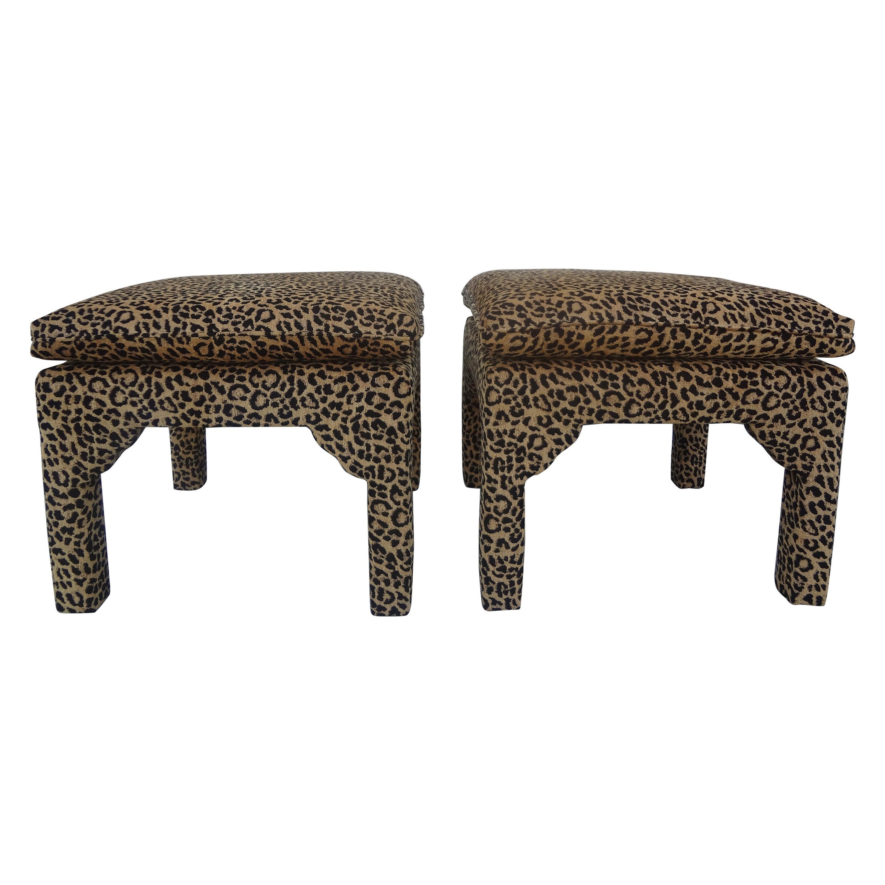 PAIR Large Milo Baughman Tufted Parsons Benches at 1stDibs