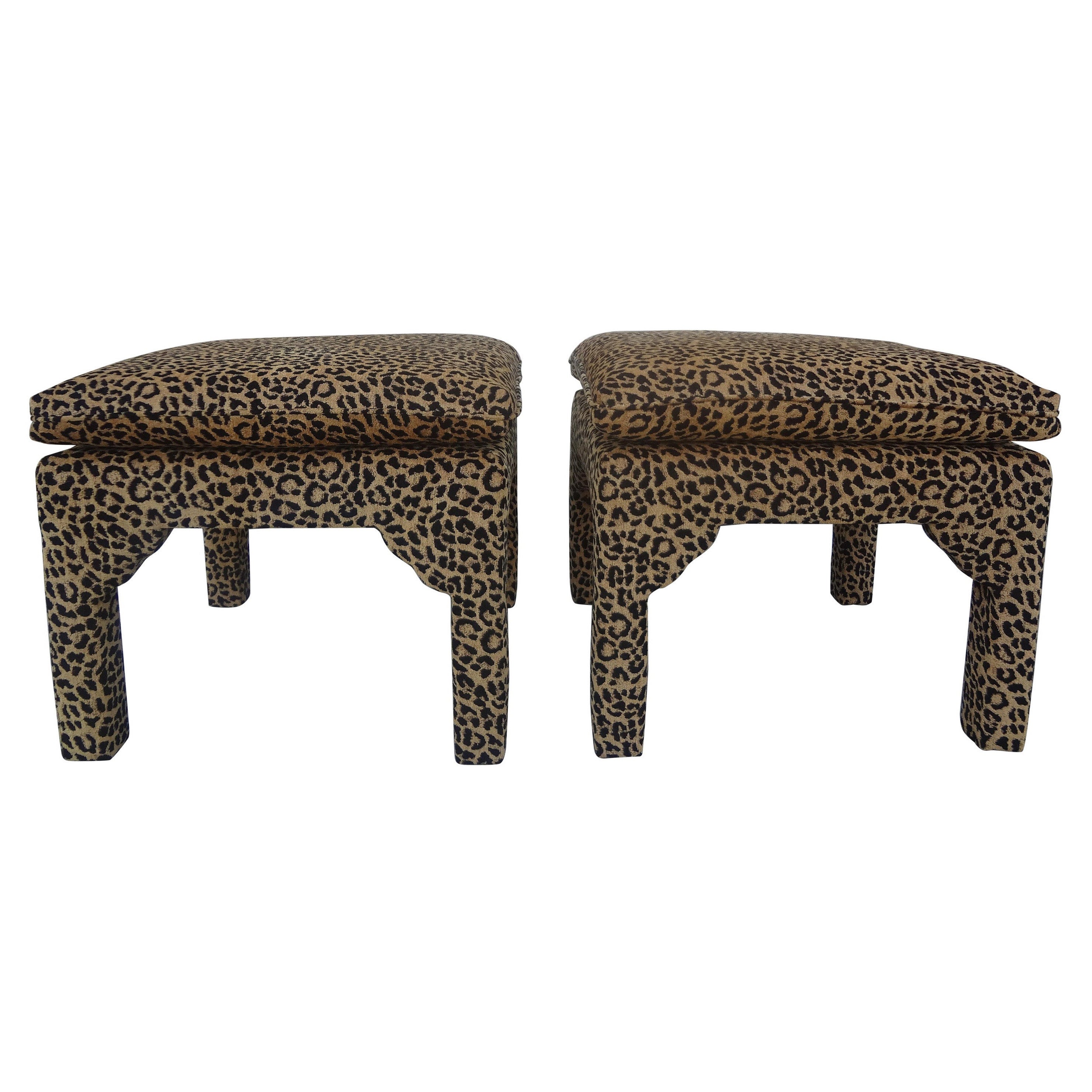 Antique Glazed Ceramic Leopard Print Footstool at 1stDibs