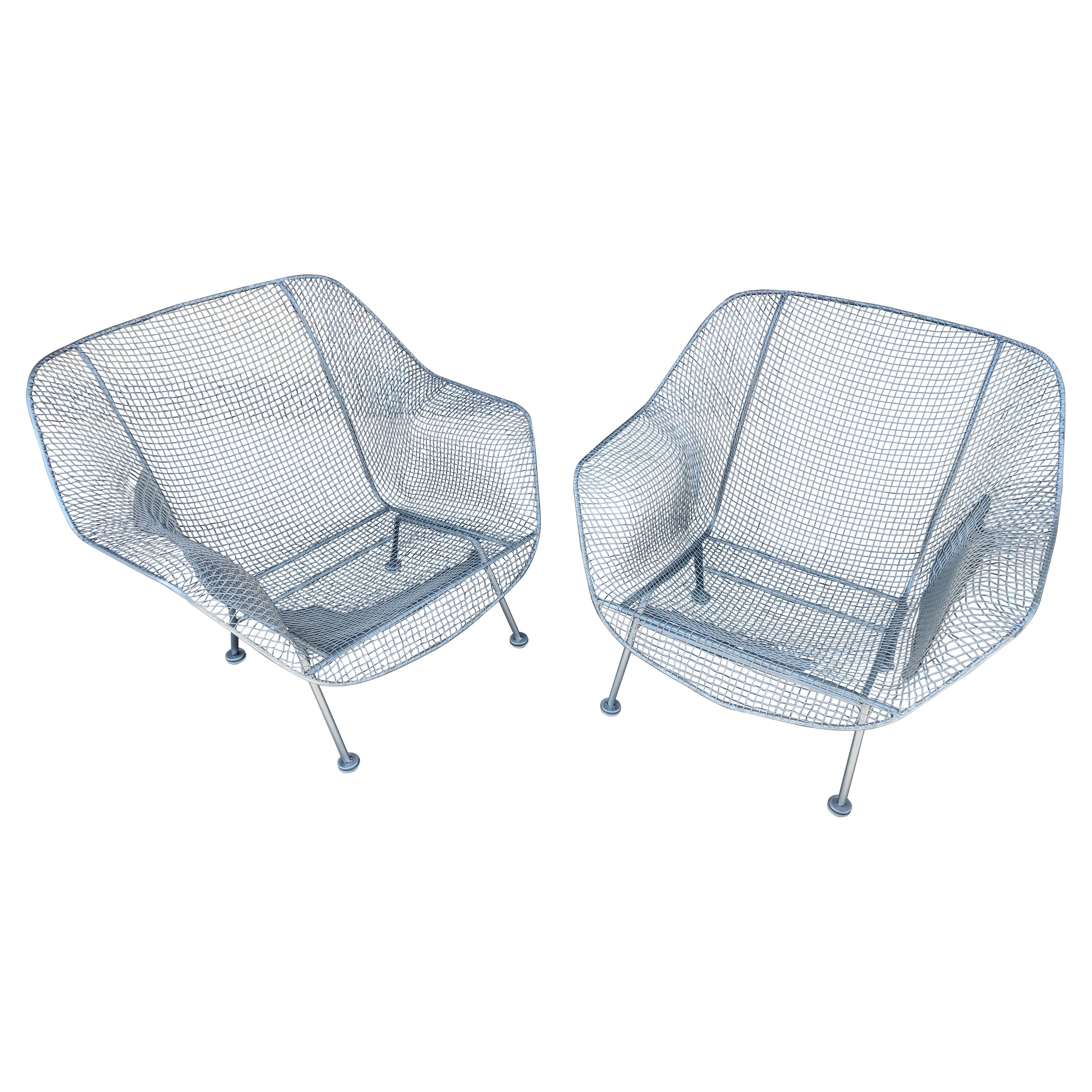 Pair of Vintage Mesh Spring Lounge Chairs by Russell Woodard at 1stDibs