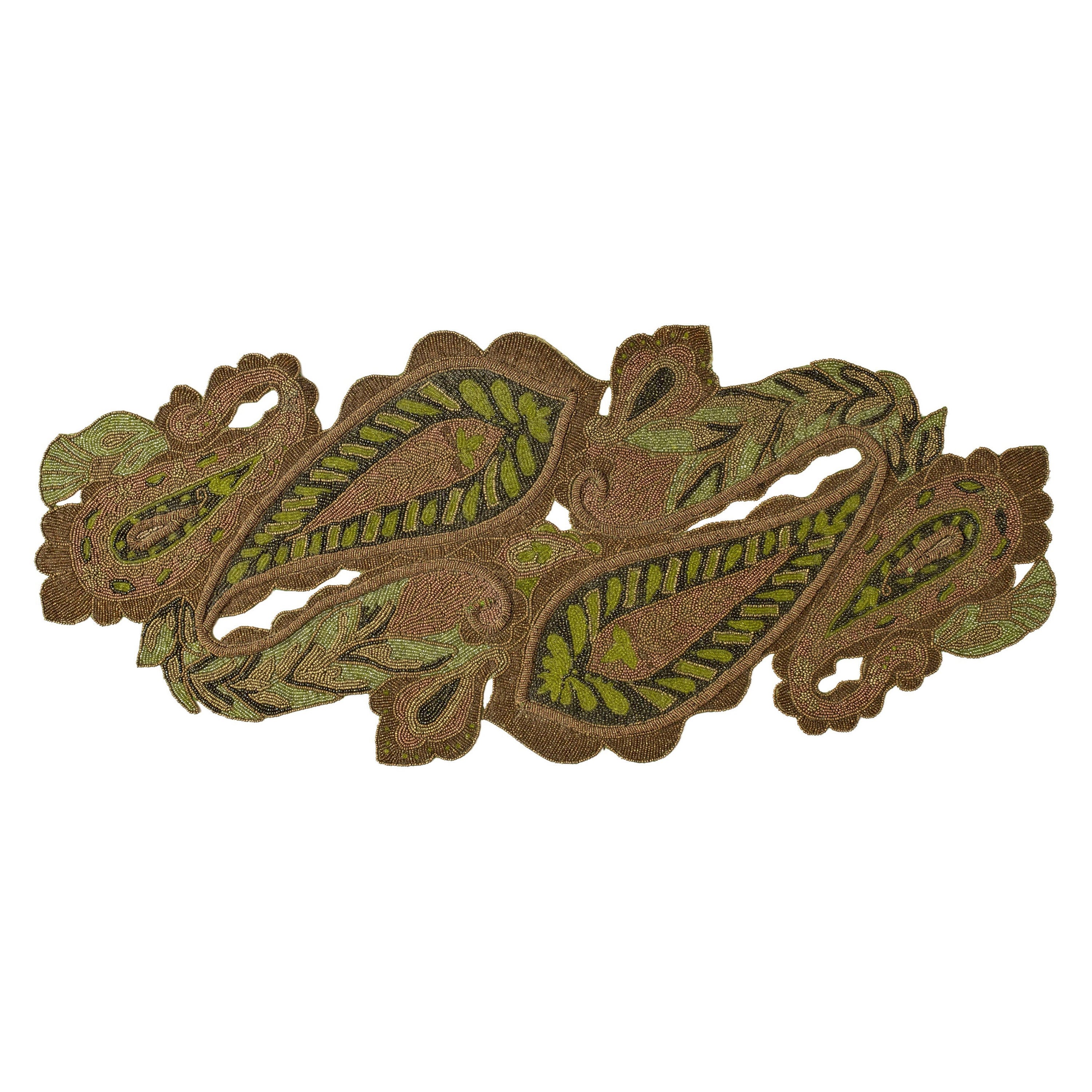 Set of Two Hand Beaded Placemats by Amy Seybert For Sale at 1stDibs