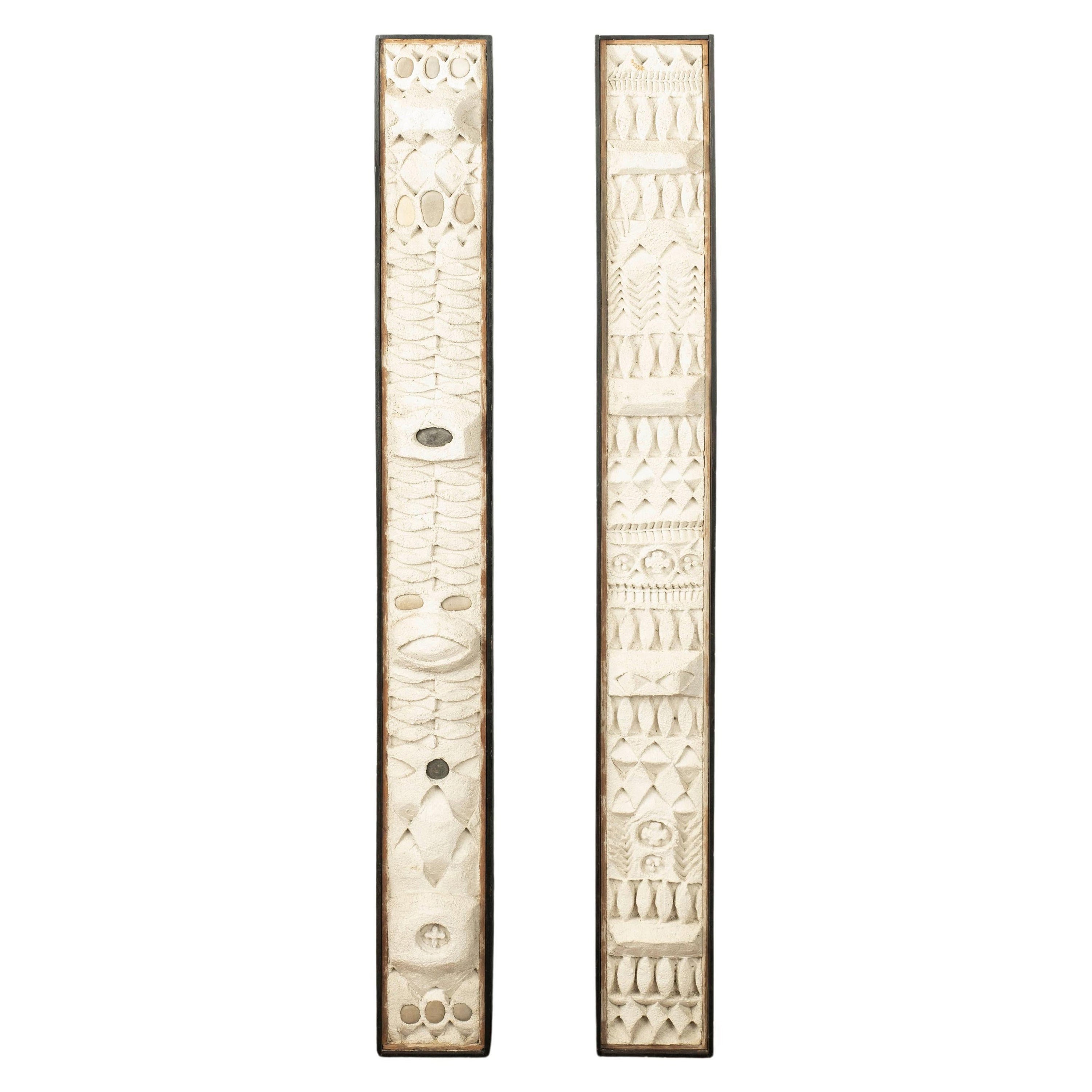 1970s Monumental White Tole Palm Trees in the Manner of Serge Roche, a ...