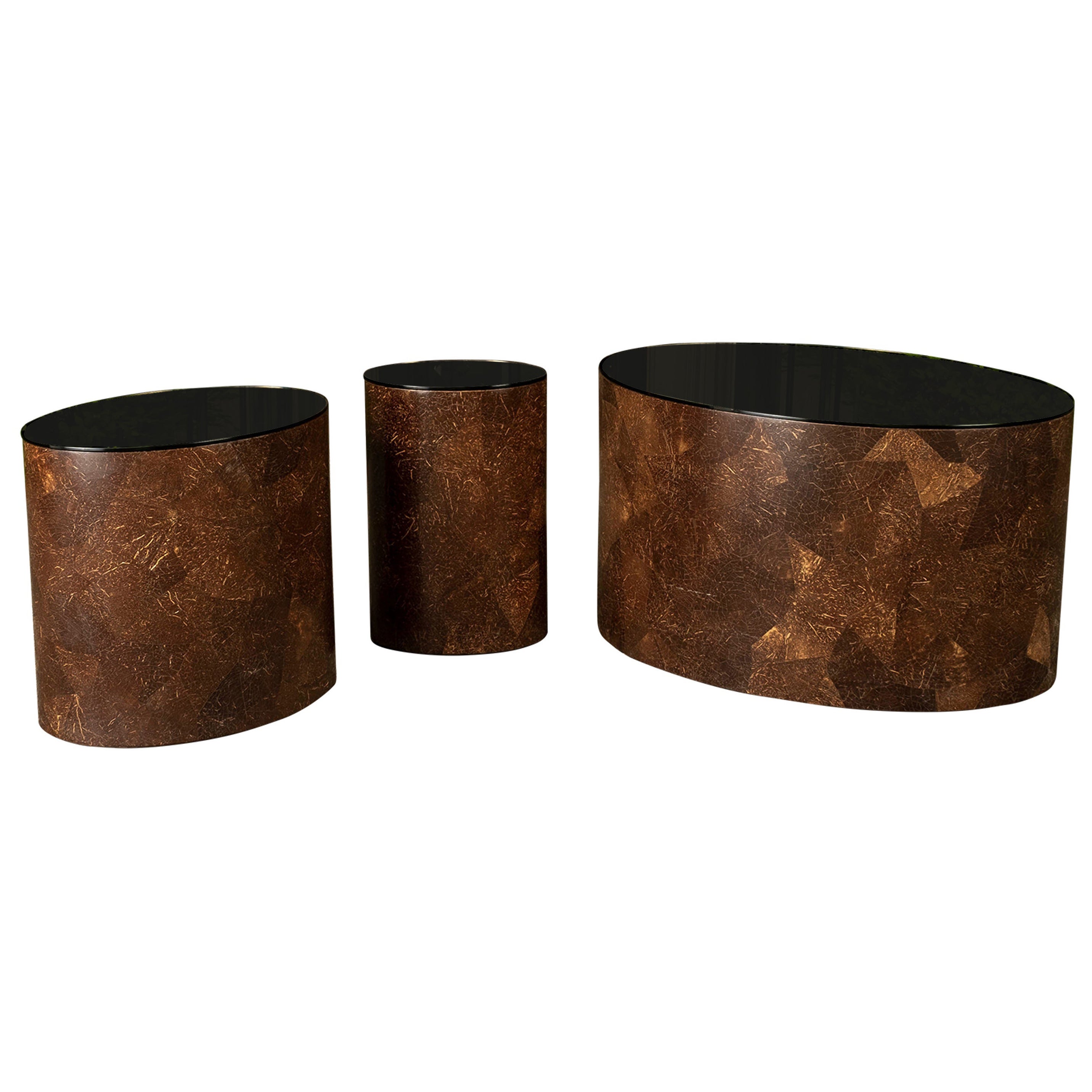 Set of Post Modern Coconut Shell Tables For Sale at 1stDibs