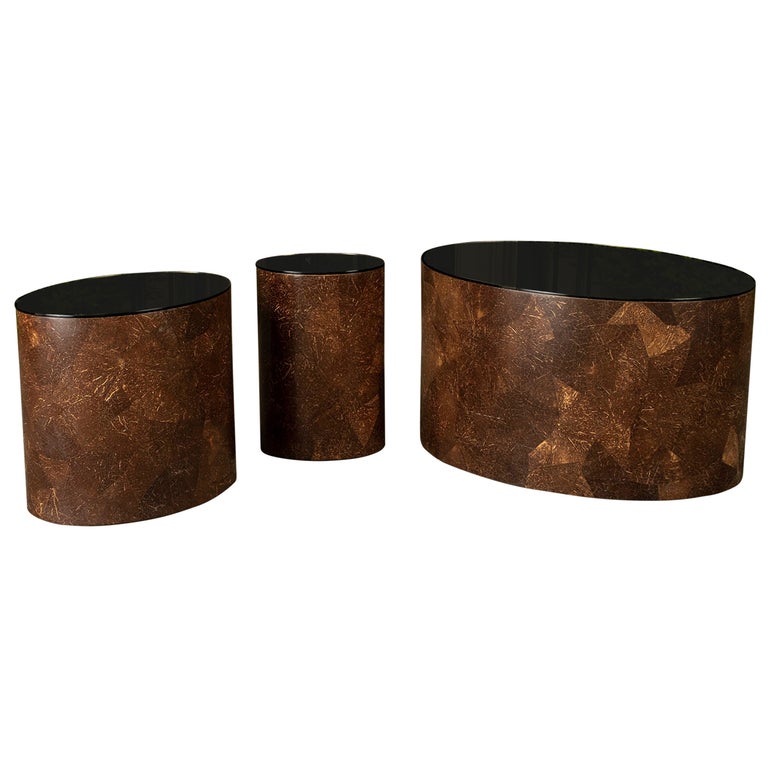 Set of Post Modern Coconut Shell Tables For Sale at 1stDibs
