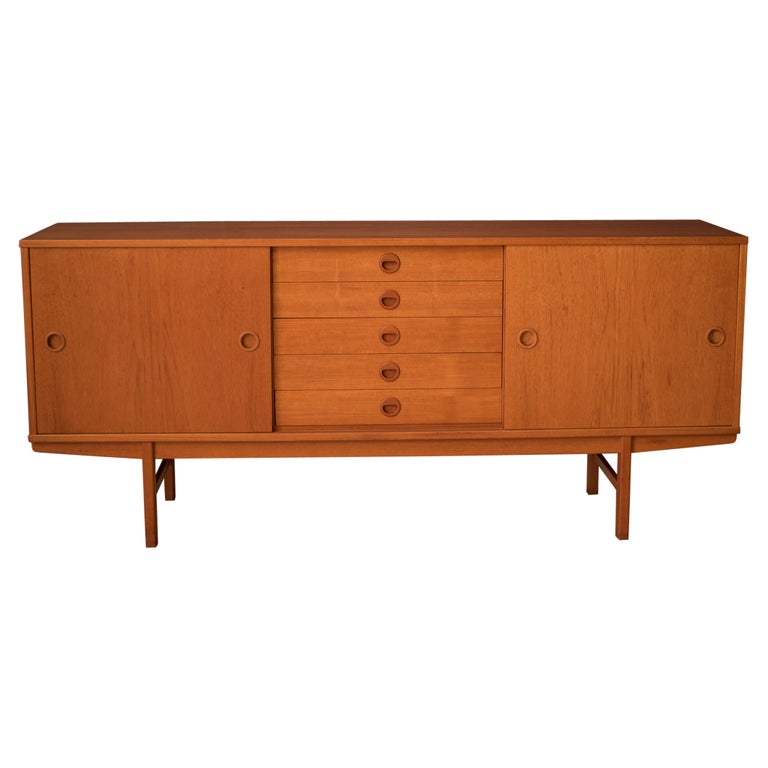 Crédence en teck de style mi-siècle moderne, par Dux of Sweden - En ...