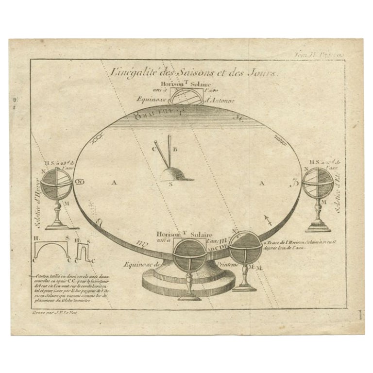 Antique Original Engraving of Seasons by Le Bas, C.1780 For Sale at 1stDibs