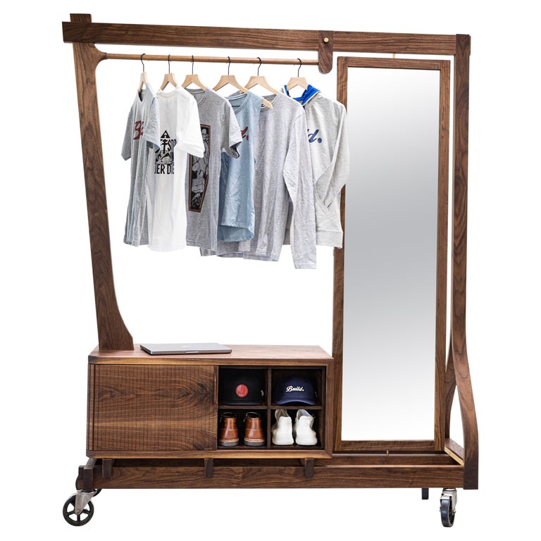 1 of 1 Walnut Case Study Valet / Wardrobe / Display Cart / Handcrafted ...