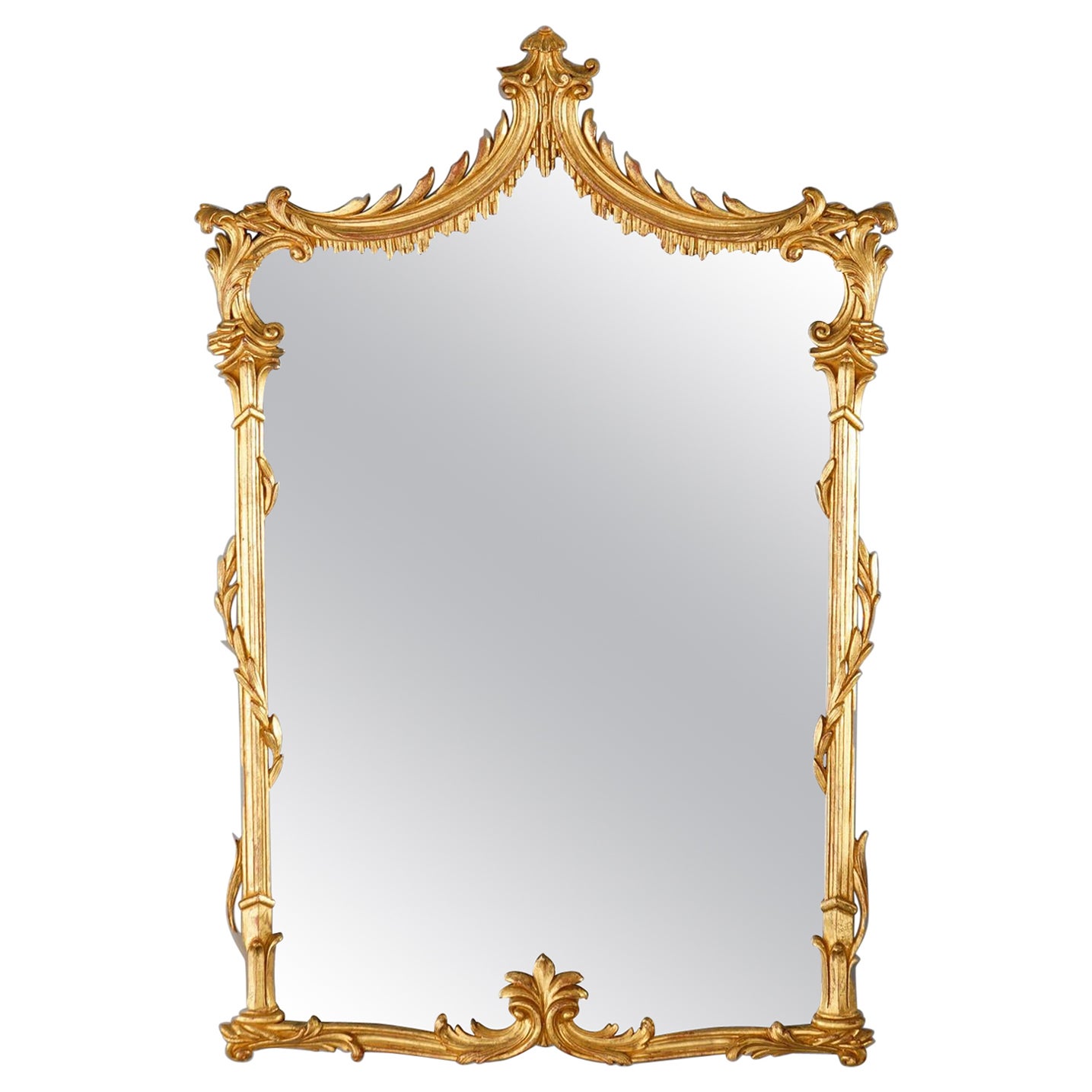 Vintage and Large French Louis XVI Style Giltwood Wall Mirror, 20th ...