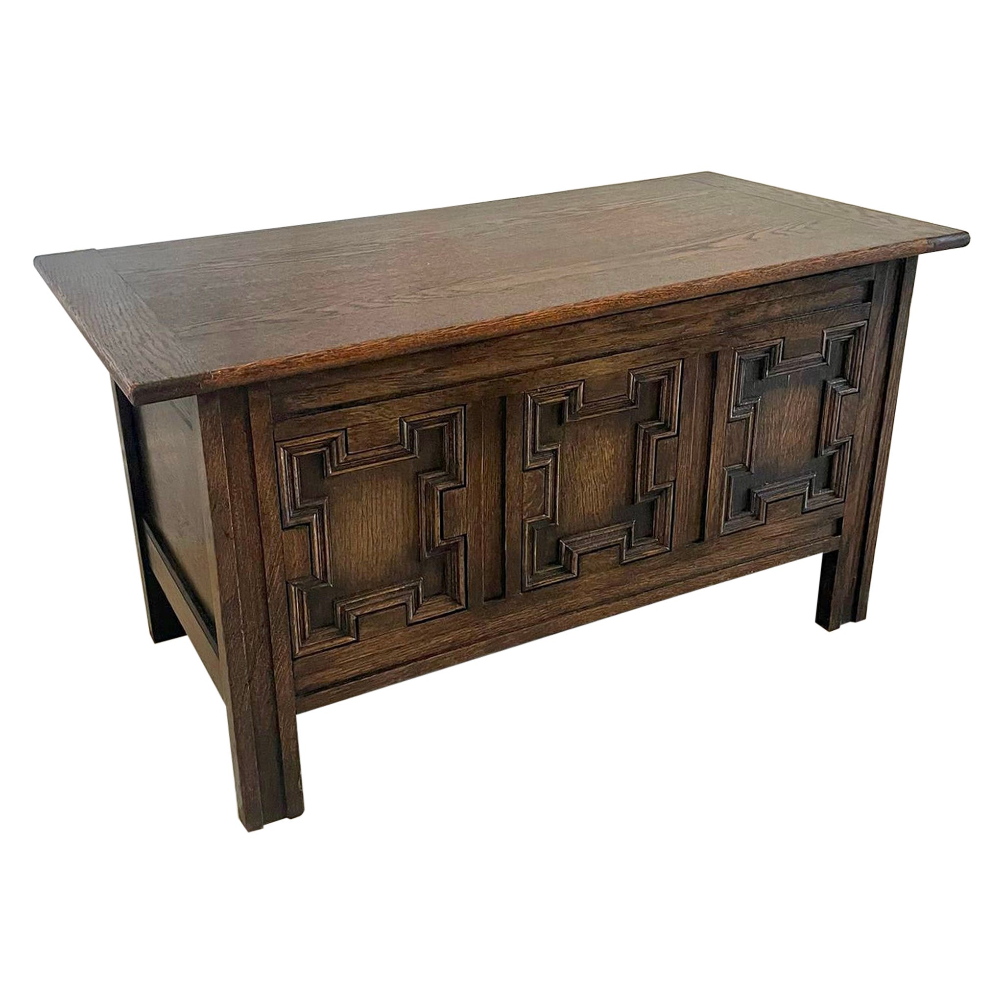 James I Period Inlaid Oak Coffer at 1stDibs