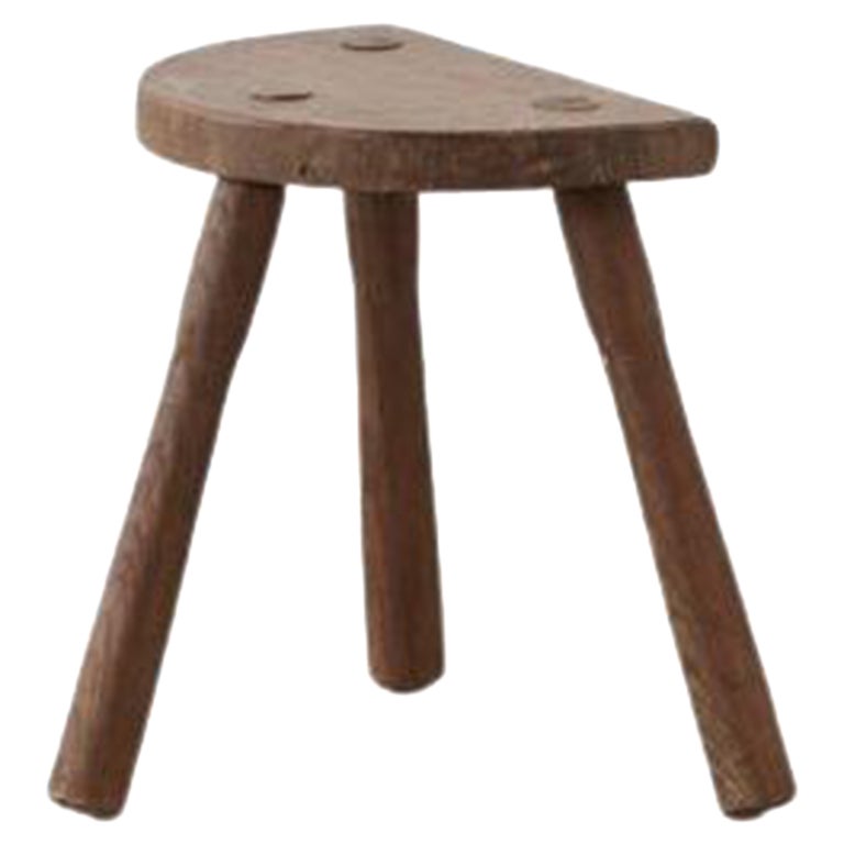 Semi Circular Wooden Stool, France, Mid 20th Century For Sale at 1stDibs