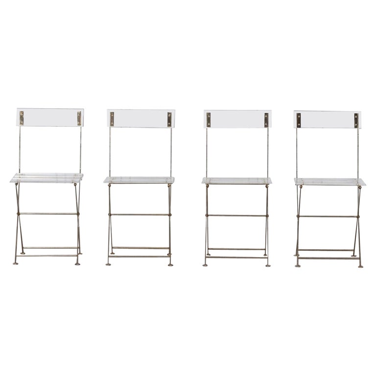 Set of 4 Lucite Folding Chairs Yonel Lebovici at 1stDibs