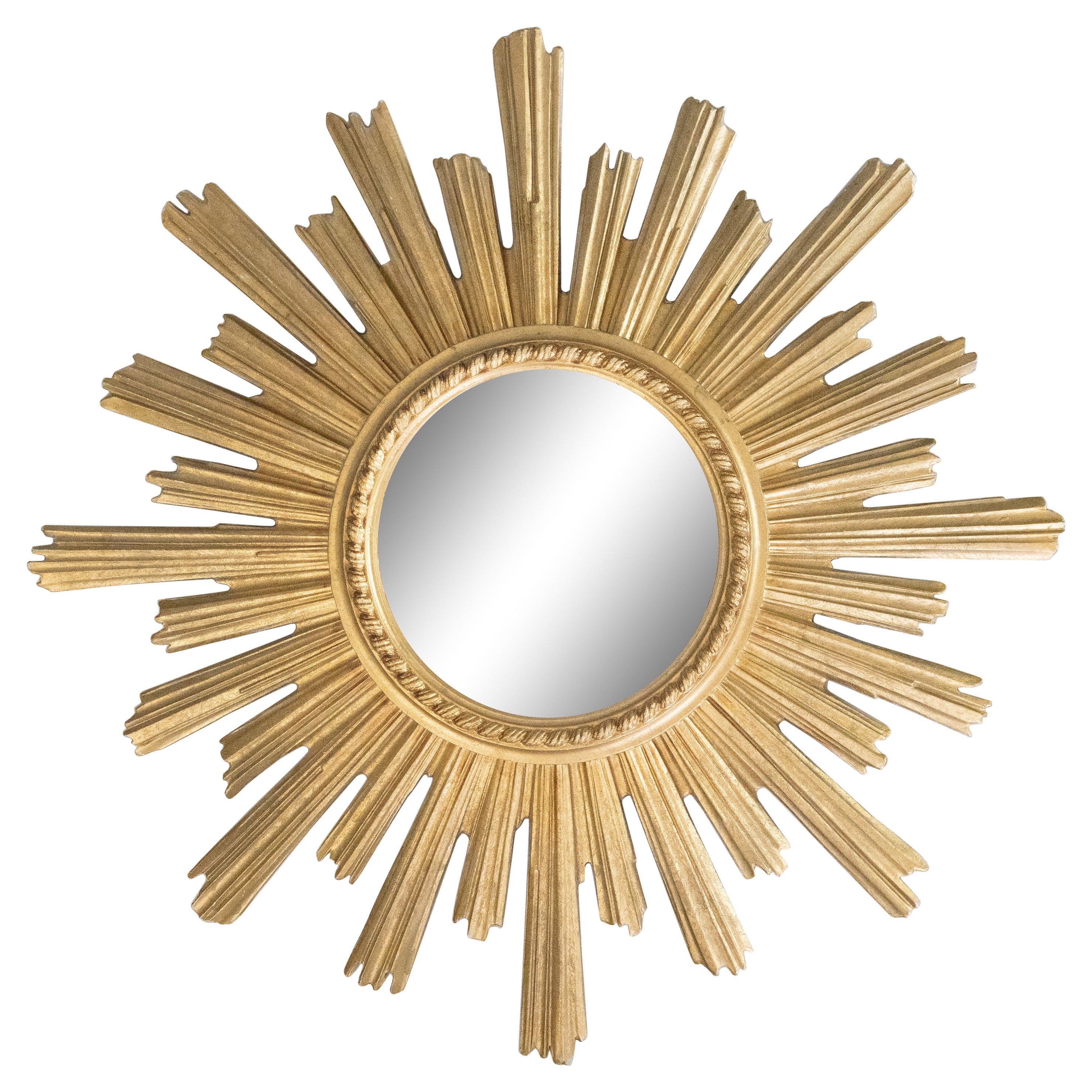 Mid century modern starburst mirror from France c. 1940 at 1stDibs